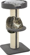 PawHut Škrábací Sloupec 91cm Kočičí Věž se Sisalovými Sloupky, Plošinou, Polštářem, Víceúrovňový Kočičí Škrábací Strom, Lezecký Strom pro Středně Velk