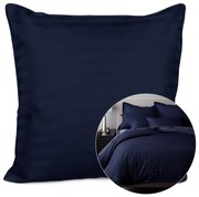 SATÉNOVÝ POVLAK NA POLŠTÁŘ CIZGILI NAVY BLUE 40X40 CM EXCLUSIVE TMAVĚMODRÁ