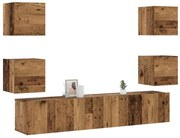 Nástěnné TV skříňky 6 ks Old Wood kompozitní 3328967
