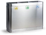 Odpadkový koš na tříděný odpad, 3x44 l, nerezový