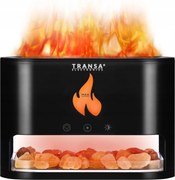 Difuzér Aromaterapie Plamen Led Himalájská sůl AromaFire Černá