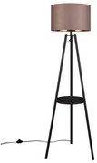Černá stojací lampa s poličkou (výška 152 cm) Colette – Trio