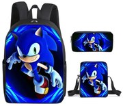 Školní batoh, taška přes rameno a penál s potiskem Sonic Varianta: set 05