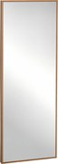 HOMCOM Celoplošné zrcadlo na zeď 125x45cm s dřevěným rámem v přírodní barvě do šatní skříně, předsíně nebo ložnice