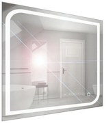 Comodo Zrcadlo závěsné s pískovaným motivem a LED osvětlením Nikoletta LED 6 Typ: dotykový vypínač, Rozměry (cm): 60x65 - (Nikoletta LED 6/60 TS)
