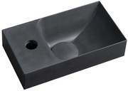 Sapho Small - Umývátko, 31x17 cm, bez přepadu, otvor pro baterii vlevo, antracit PK30016
