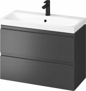Cersanit Moduo Slim SET, závěsná skříňka 80x38x62 cm + umyvadlo 80cm, antracitová matná, S801-476