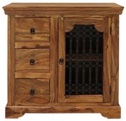 Indický nábytek - Komoda Jali s kovovým výpletem 90x90x45 z indického masivu palisandr Only stain