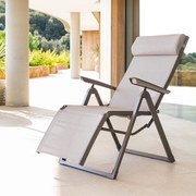 DEOKORK Hliníkové křeslo relaxační MALTA (šedo-hnědá)