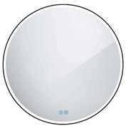Nimco Zrcadla - Zrcadlo s LED osvětlením, průměr 80 cm, dotykový senzor, černá ZPC 28002RVX-90