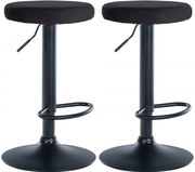 2x Barová židle Ponte - samet, černý rám - Černá
