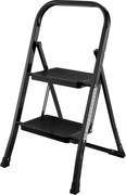 Skládací schůdky Wiltec – 150 kg, černá (66149)