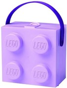 Svačinový box lego box s rukojetí - fialová