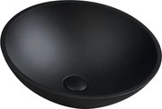 Sapho Sapho, TELICA skleněné gravírované umyvadlo, průměr 42 cm, černá, TY181B