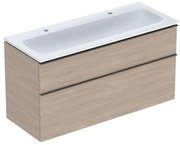 Geberit iCon - Skříňka s dvojumyvadlem, 118x48x63 cm, 2 zásuvky, dub 502.338.JH.1