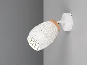 Nástěnná lampa Bidar, bílý kov/dřevo