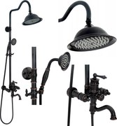 Rea Vintage - sprchový set s vanovým výtokem, černá, REA-P2367