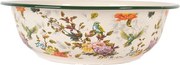 Béžová dekorační smaltovaná mísa s květy Vintage antik - Ø 30*9 cm / 3000 ml