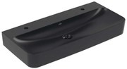 Villeroy & Boch Finion - Dvojumyvadlo 100x47 cm, bez přepadu, 2 otvory pro baterie, CeramicPlus, Pure Black 4168A1R7