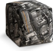 Sablio Taburet Cube Pohled z mrakodrapu - 50x50x50 cm