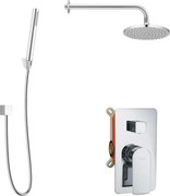 kielle Vega - Sprchový set s baterií pod omítku, pro 2 spotřebiče, s příslušenstvím EcoSpare a tělesem, chrom 20618SP100