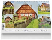 Vikpap - stolní kalendář Chaty a chalupy 2026, 22 × 14,8 cm