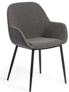 Antracitové čalouněné jídelní křeslo Konna – Kave Home