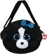 Plyšák ty gear shoulder bag tracey - black/white dog 15 cm