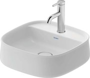 Duravit Zencha - Umyvadlo na desku, 42x42 cm, bez přepadu, otvor pro baterii, DuraCream, matná bílá 2374423271