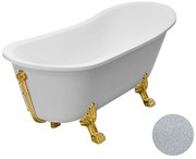Besco Akrylátová volně stojící vana Olaya Glam S 160x68 s přepadem Typ a barva výpustě: bez odpadového sifonu, Barva podpěrných nožek: Chrom
