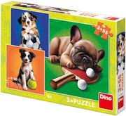 DINO Puzzle Psí sportovci 3x55 dílků 18x18cm skládačka dn335431