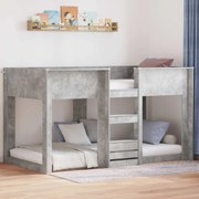 Patrová postel pro děti Betonově šedá 75 x 190 cm 3410390