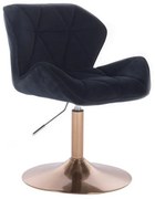 LuxuryForm DESIGN Otočná židle MILANO VELUR na zlatém talíři - černá
