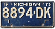 Americká SPZ Michigan 1973 Blue 8894-DK