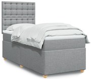 Box spring postel s matrací světle šedá 80 x 200 cm textil 3291121