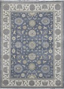 Ručne viazaný kusový koberec Diamond DC-Zigler Jeans blue / ivory, 180x275, modrá, chodba / predsieň, Diamond Carpets India