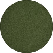 Kusový koberec Braided 105554 Green kruh – na von aj na doma, 150x150 (priemer) kruh, zelená, chodba / predsieň, Hanse Home