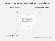 AMERICKÉ BRAMBORY - omyvatelná samolepka na kořenky, výběr rozměrů Ø 5 cm / 5 x 5 cm / 6 x 8 cm | DomaLEP tvar: ČTVEREC, barva: BÍLÁ - ČERNÉ písmo, velikost: š. 5 cm x v. 5 cm - základní písmo