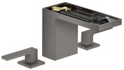 Axor MyEdition - Umyvadlová baterie s výpustí Push-Open, 3-otvorová instalace, EcoSmart, kartáčovaný černý chrom/bez destičky 47072340