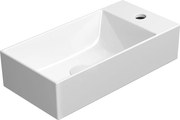 GSI Sapho, KUBE X keramické umyvadlo 50x25 cm, umyvadlová baterie vpravo, bílá ExtraGlaze