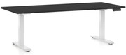 Výškově nastavitelný stůl OfficeTech D, 180 x 80 cm, bílá podnož, černá