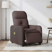 Elektrické masážní polohovací křeslo tmavě hnědé textil 3206791
