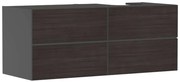 Hansgrohe Xevolos E - Umyvadlová skříňka 137x56x55 cm, 4 zásuvky, matná šedá/tmavý dub 54241730