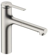 Hansgrohe Zesis M33 - Dřezová baterie 160, s výsuvnou sprškou s přepínačem, vzhled nerezu 74801800