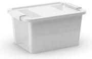 Bílý plastový úložný box s víkem 36,5x26x19 cm Bi-Box S – KIS