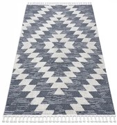 Koberec SEVILLA Z250A diamanty modrý / šedá - střapce, Berber, Mar