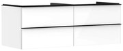Hansgrohe Xelu Q - Umyvadlová skříňka, 50x136x55 cm, 4 zásuvky, lesklá bílá/matná černá 54086670
