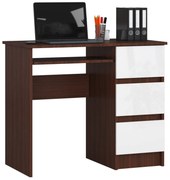 Psací stůl A-6 90 cm wenge/bílý pravý