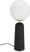 Černá kovová stolní lampa se skleněným stínidlem (výška 51 cm) Delphine – Bizzotto