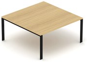 NABYTEK-DESIGNOVY.CZ - DESK16160U - Konferenční stůl EPIC (více os.), 160/180cm, ocelová podnož U, (deska v celku), dub/černá